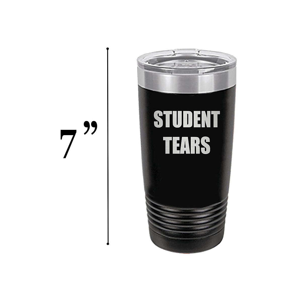 Rogue River Tactical Funny Teacher Student Tears 20 Oz. Travel Tumbler Mug Cup w/Lid Vacuum Insulated School Professor Teaching Educator Gift (Black)
