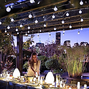 10-Pack Hanging Solar Lights Outdoor, Solar Powered Cracked Glass Ball Light, Decorative Globe Lighting Outdoor Waterproof with Handle for Garden, Tree, Holiday Decoration, Cool White