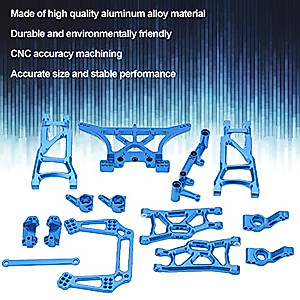 RC Front Rear Suspension Arm Kit, 1/10 RC Aluminum Alloy Parts Kit Compatible for TRAXXAS Slash 2WD 1/10 RC Car(Blue)