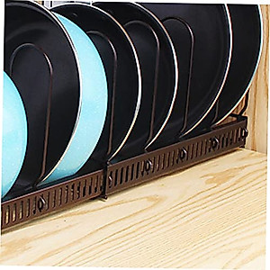 GANAZONO 1pc Desk Top Organizer Dish Storage Rack Cutting Board Holder Stand Expandable Pot Organizer Metal Dish Drying Stand Pan Lid Organizer Expandable Pan Organizer Pot Storage Flat