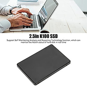 Xunn 2.5in K100 SSD, 3D TLC Flash Type 6Gbs SSD 4 Maximum Channels Gen III for Notebook Computer for Computer 128GB