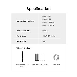 HUION Battery-Free Stylus Digital Pen PW517 for Kamvas 13, Kamvas Pro 24 (4K), Kamvas 22 Plus, Kamvas Pro 13 (2.5K), Kamvas Pro 16 (2.5K), Kamvas 12, Kamvas 16(2021), KD200, G930L