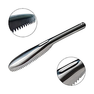 zhuohai Fish Scaler, 304 Stainless Steel Fish Scaler Remover, Sawtooth Fish Descaler Tool for Family Kitchen, Seafood Markets