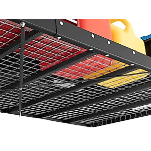 NewAge Products 4 ft. x 8 ft. VersaRac Pro Adjustable Overhead Garage Storage Rack, Heavy Duty Steel Garage Storage Organization, Ceiling Storage Racks, 800lbs Weight Capacity, (Black), 41200