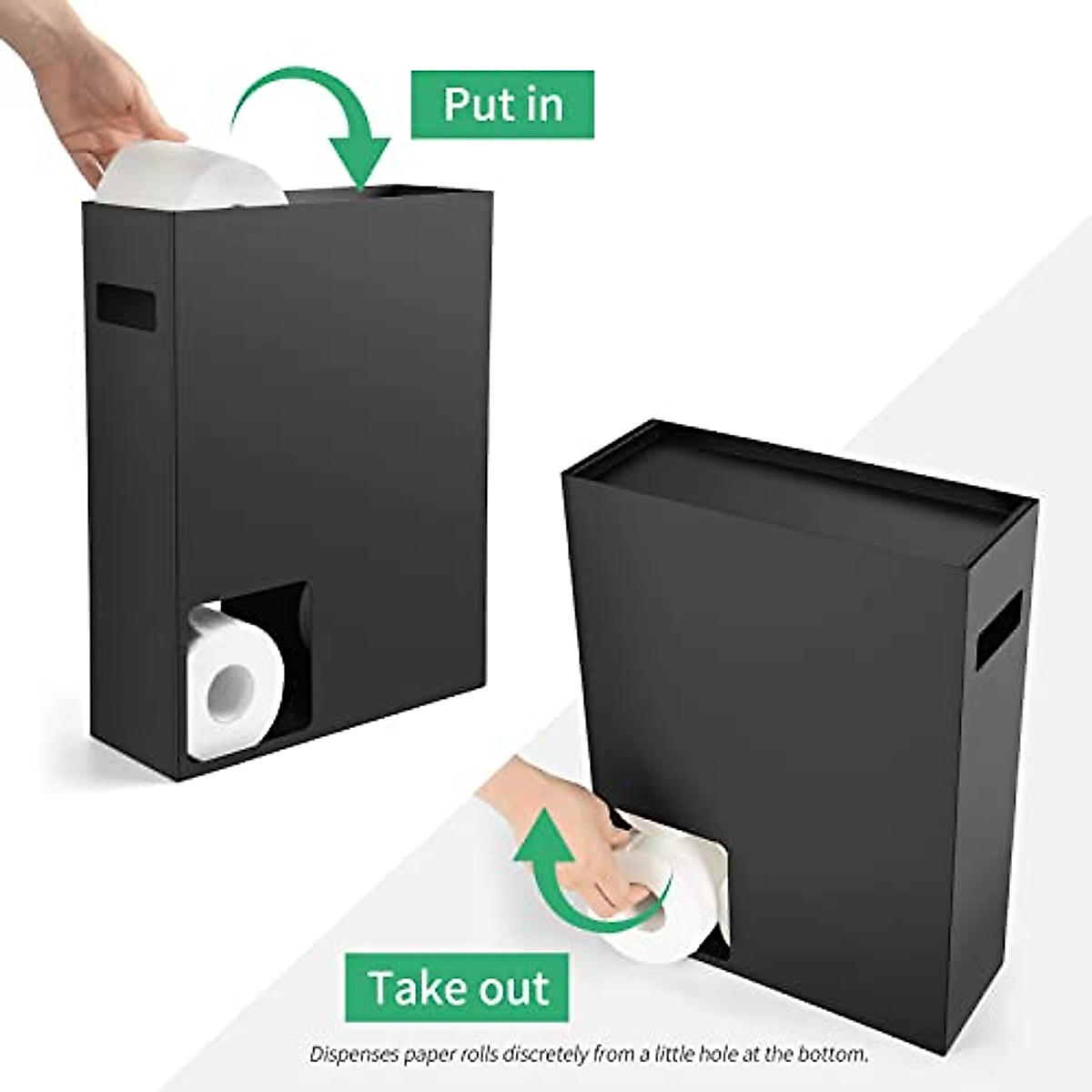 Sikon Toilet Paper Storage Organizer, Toilet Paper Holder Dispenser, 12 Rolls Compatible, Black, THZ-112