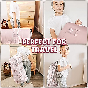 Toddler Nap Mat Warm with Removable Pillow and Fleece Minky Blanket, Lightweight, Soft Perfect for Kids Preschool, Daycare, Travel Sleeping Bag Boys and Girls, Fit Standard Cot, Rainbow