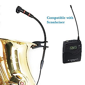 Bolymic Saxophone Microphone Condenser Cardioid Clip on Gooseneck Microphone3.5 mm (1/8 in) TRS