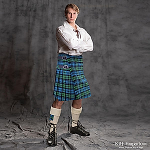 Kilt Emporium Authentic Anderson Tartan Plaid Mens Kilt - Scottish Traditional 5 Yards, 16oz Acrylic Wool Kilts for Men (Ancient Campbell Tartan Kilt, 36)