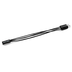 DGZZI 2 Pins Single Female to Dual Male Black Jumper for PC Motherboard Power Light-Emitting Diode Switch Reset HDD Hard Drive 4PCS