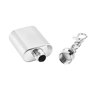 1oz Mini Pocket Wine Bottle Stainless Steel Key Chain Portable Whiskey Liquor Alcohol Bottle Screw Cap Unique Gift Ornament