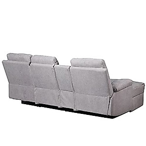EMKK Double Chaise Lounge Floor 72 inch Sofa Couch Mid-Century Loveseat with 2 Pillows Tufted Love Seat Modern for Living Room, Bedroom, Office, Apartment, Dorm, Studio and Small Space, Gray Style