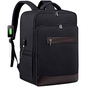 LOVEVOOK Laptop Backpack for Men, Waterproof Work Computer Backpack, Anti Theft Travel Business Backpack with USB Charging Port for Womens, College Backpack Fits 17 Inch Laptop, Black