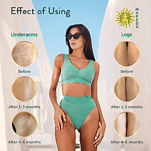 Makeda 2in1 Natural Hair Growth Inhibitor & Post Waxing Solution for Ingrown Hair Treatment - Hair Remover Lotion for Body Face Private Area Pubic Bikini Leg - Painless Hair Removal for Women and Men