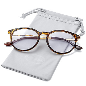 Kursan Non Prescription Clear Lens Fake Glasses for Women Men Retro Round Plastic Frame Eyeglasses (Trotoise)