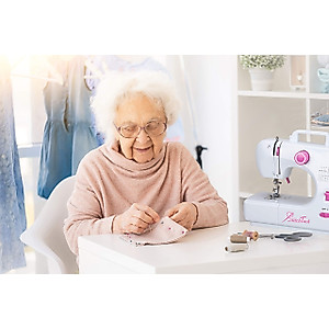 StitchTech Portable Multi-function Home Sewing Machine 16 Built-in Stitches Dual Spread Control Reverse Sewing with LED Light Comes with an Extension Table and 42 PCs Sewing Kit