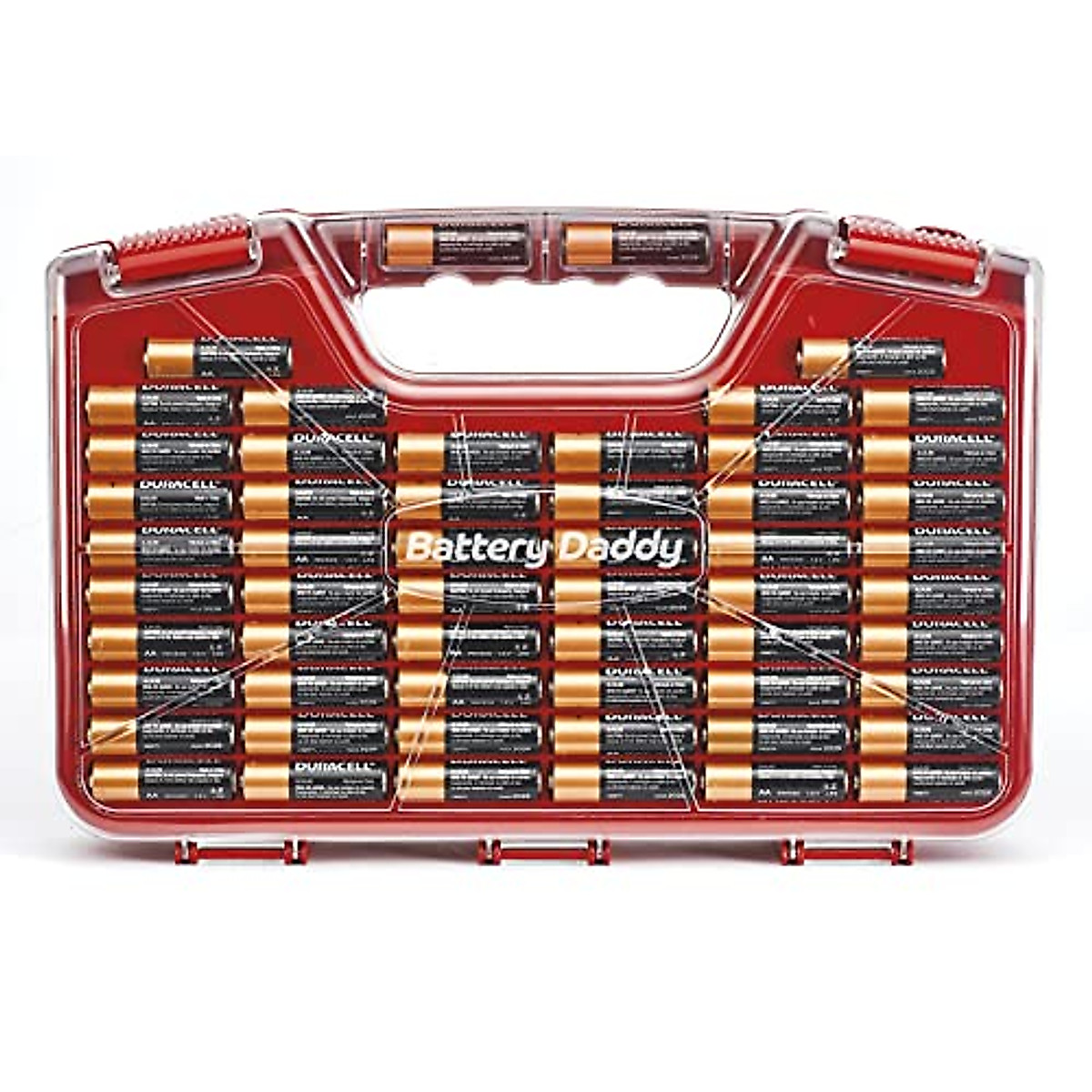 Ontel Battery Daddy - Battery Organizer Storage Case with Tester, Stores & Protects Up to 180 Batteries, Clear Locking Lid, As Seen On TV