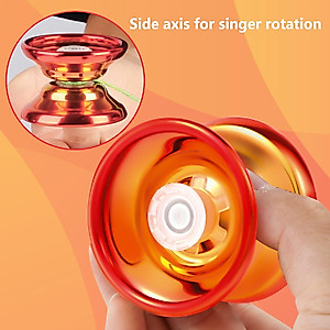 LUOMAJA Metal Responsive Yoyo for Kids: Aluminum Yo Yo Magic for Kids Beginner - Replacement Unresponsive Ball Bearing for Professional Yoyo Players with 10 String Pack & 2 Dragon Finger Gloves