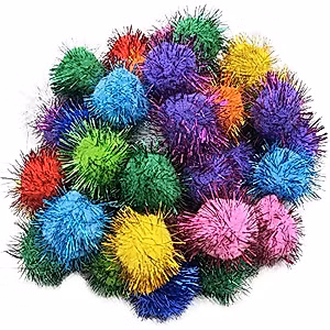 Axe Sickle 20 Pcs 2 Inch Sparkle Ball Cat Toy Interactive Balls Multicolor for Kittens Exercise and Multiple Cats Play and Chase