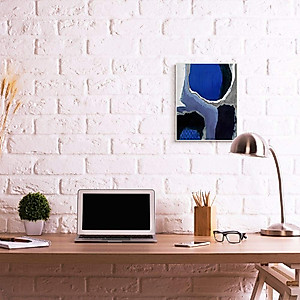 Stupell Industries Abstract Masculine Cobalt Blue Grey Black Design, Designed by Studio W Art, 13 x 19, Wall Plaque