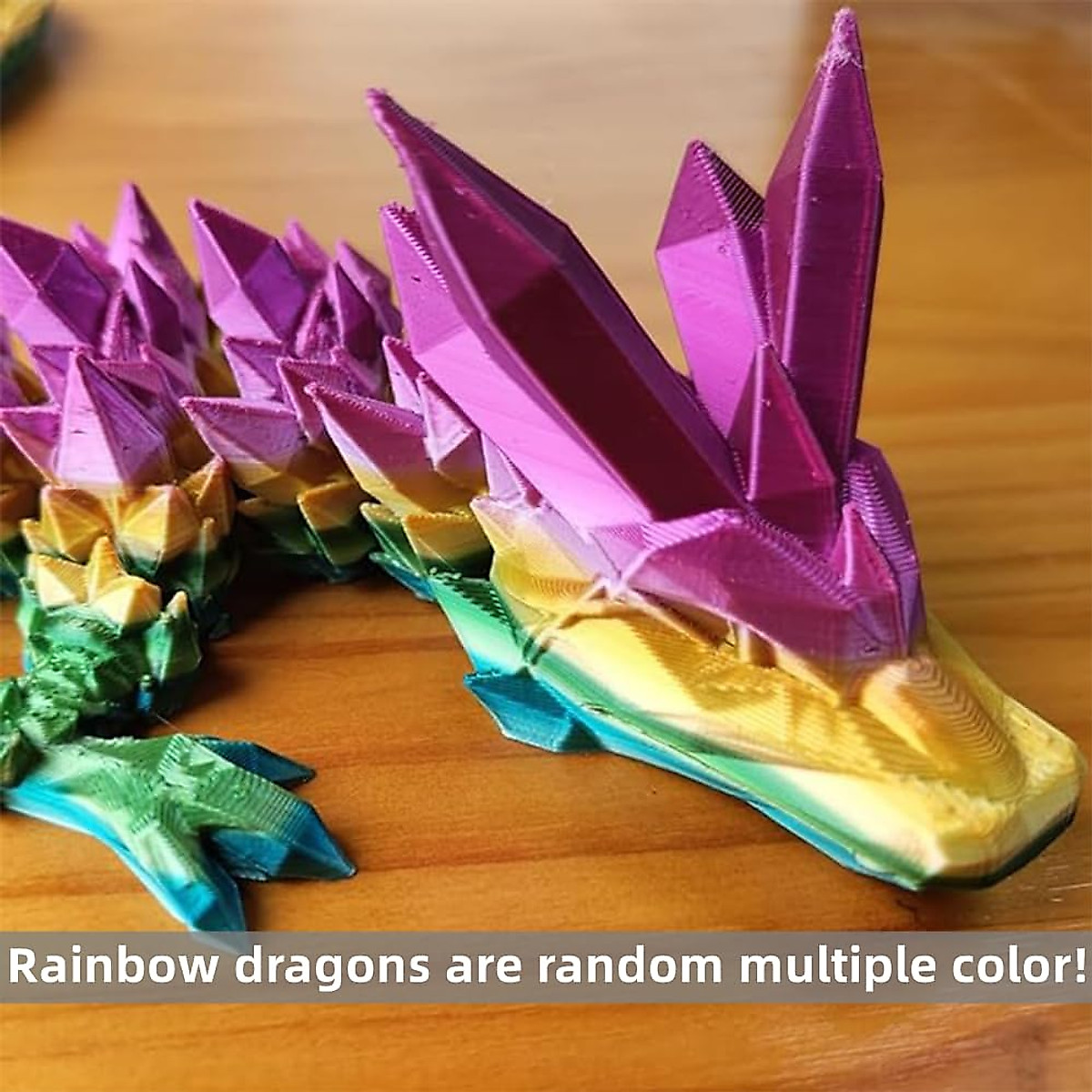 AXICIR 3D Printed Dragon 24inch Beautiful Flexible Crystal Dragon Figurine Decor Easter Basket Stuffers (Dragon)