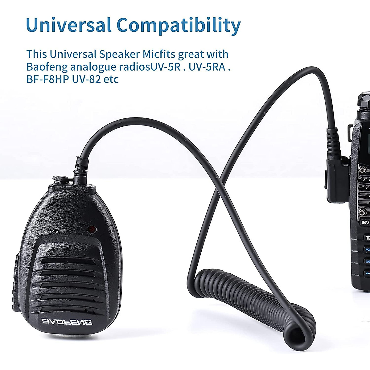 BAOFENG Two Way Radio Shoulder Handheld Speaker Mic, UV-5R Accessories,Long Range Walkie Talkies Earpiece with Mic UV-5R 5RPlus 5RA 5RB 5RC 5RD 5RE UV-82 82hp UV-S9 BF-F8HP etc.