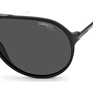 Carrera Women's Hot65 Pilot Sunglasses, Black/Polarized Gray, 63mm, 11mm