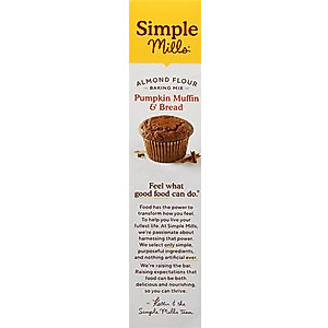 Simple Mills Almond Flour Baking Mix, Pumpkin Muffin & Bread Mix - Gluten Free, Plant Based, Paleo Friendly, 9 Ounce (Pack of 1)