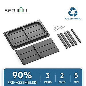 SERWALL Outdoor Coffee Table Weather Resistant Adirondack Console Table HIPS Tables for Patio- Gray