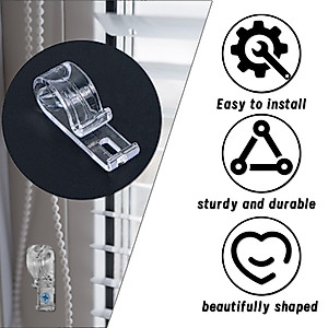 18 Sets Roller Shade Clear Safety Chain and Cord Guide Fixation Hook P Clip Blind Cord Holder Fixation Hook Fixation Hook for Bead Chain for Roller Blinds (Clear)