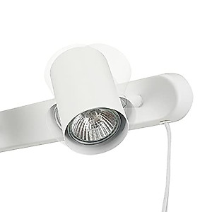 Globe Electric 60024 3-Light Plug-in Track Lighting, Matte White, 15 Foot Cord, in-Line On/Off Rocker Switch, Track Ceiling Light, Track Lighting Kit, Ceiling Light Fixture, Home Improvement