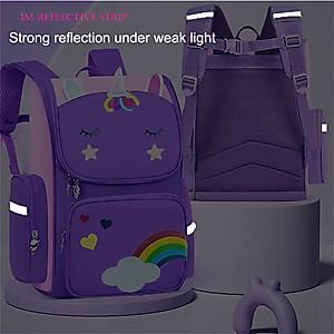 HT HONOR . TRUST Girls Backpack for Preschool Toddler ,15inch Kids Backpacks for Girls Purple Bookbags Kindergarten Children's School bag