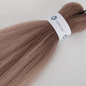 Pre-Stretched Braiding Hair Extensions 26 Inch 6 packs Ombre Braiding Hair Hot Water Setting Professional Soft Yaki Synthetic Crochet Braids（Ombre Brown）