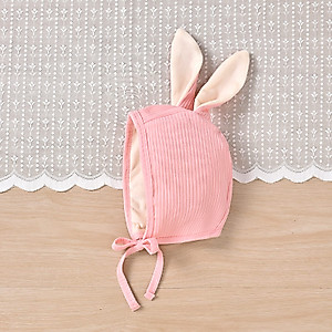 Aalizzwell 6-12 Months Infant Baby Girls First Easter Clothes Rabbit Bunny Ear Outfit Pink