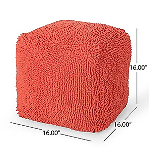 Christopher Knight Home Moloney Pouf, Coral