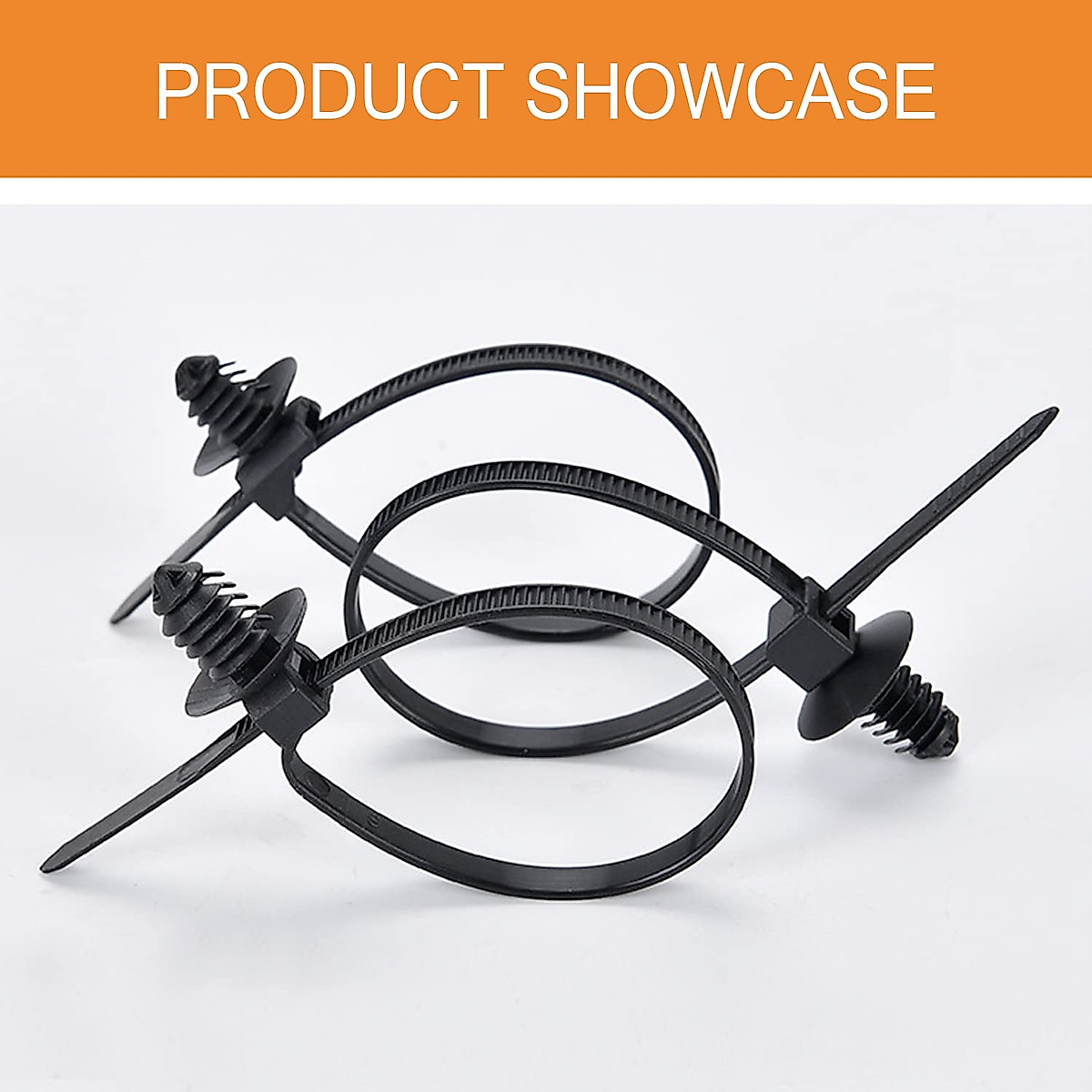 120PCS Strong Bite Force & Tensile Resistance Black Zip Ties - Nylon Self Locking UV Resistant Cable Tie Mount for Indoor and Outdoor - 4 Universal Sizes Cable Management Clips