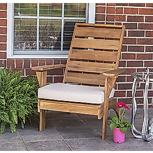 Linon Home Décor Caitlyn Brown Outdoor Chair, Natrual/White