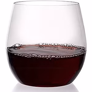 Circleware Downtown Stemless Wine Lead-Free Glass Cups for Bar, Water, Juice, Whiskey & Beverage Drinks, 4 Count (Pack of 1), Clear