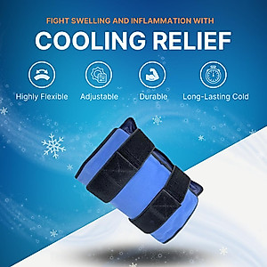 FlexiKold Reusable Gel Ice Pack with Straps – Cold Compress Pack for Injuries – Flexible Medical Ice Wrap for Back, Shoulders, Legs, Knees, Sciatica, Muscle Pain – Half Size