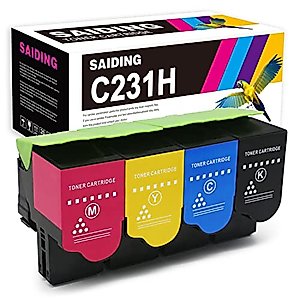 SAIDING Remanufactured Toner Cartridge Replacement for C231H C231HK0 C231HC0 C231HM0 C231HY0 for C2325 C2425 C2535 MC2325 MC2425 MC2535 MC2640 Printer (4 Pack)