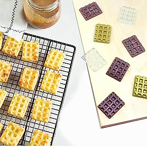 HYCSC Silicone Waffle Mold, 20 Cavities Mini Square Waffle Maker Silicone Mold, Non-Stick Waffle Tray for Making Waffle Cookie, Chocolate, Candy, Soap, Wax Mold(2Pcs)