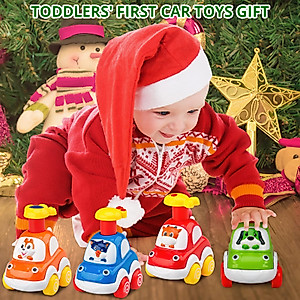 Wdebay 4 PCS Inertia Animal Car Toys for 1 Year Old Boy and Girl|Toddler Toys Age 1-2|1 Year Old Boy Gifts for 1st Birthday|Baby Toys 12-18 Months