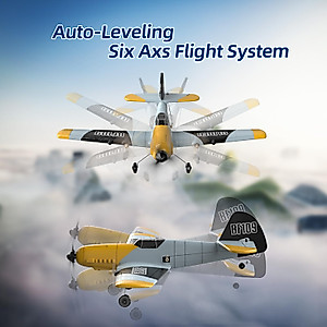 DEERC RC Plane 3 Channel BF-109 Remote Control Airplane Fighter Toys,2.4GHz 6-axis Gyro Stabilizer RTF Glider Aircraft Plane with 2 Batteries,Easy to Fly for Adults Kids Beginners Boys