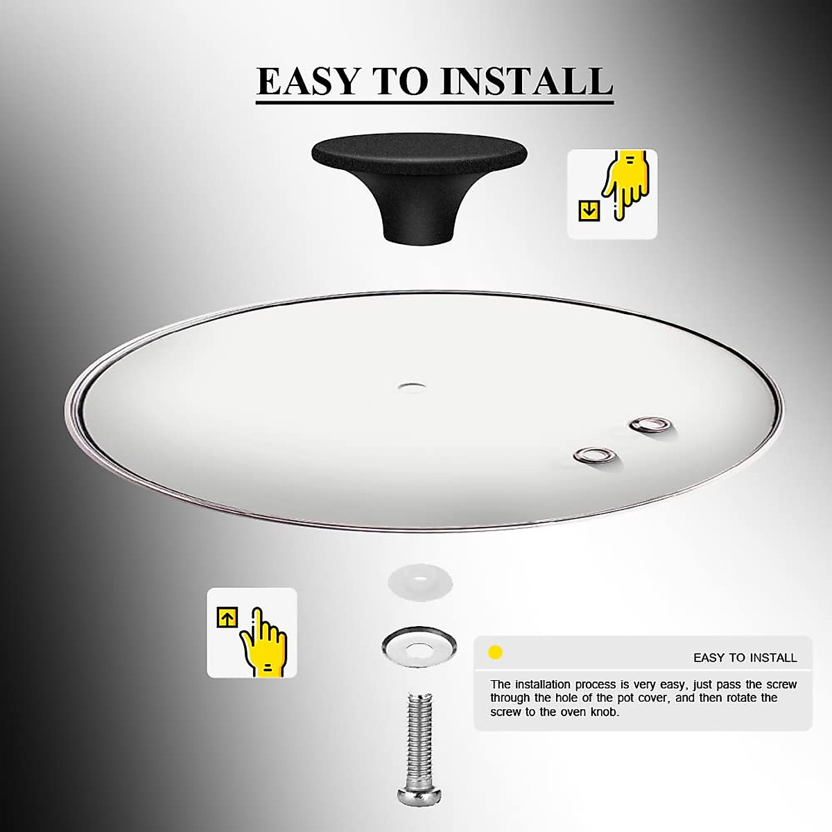 Dutch Oven Knob Pan Lid Handle Replacement Knob for Le Creuset, Lodge, Aldi and Other Enameled Cast Iron Dutch Oven