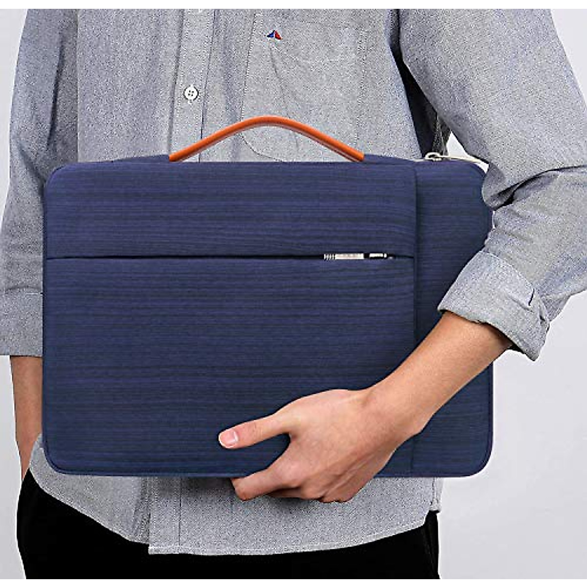 Lacdo 360° Protective 14 Inch Laptop Sleeve Case for HP Lenovo Dell ASUS Acer Chromebook 14 / HP Stream 14 / Dell Inspiron 14 / Lenovo IdeaPad 14 / Acer Spin 3 / ASUS ZenBook 14 Computer Bag, Blue