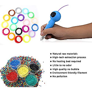 AKOAK Environmental Protection Material 3D Pen/3D Printer Filament,1.75mm Low Temperature PCL Filament Refills,Pack of 5(Black,White,Silver,Grey,Nude),16.4 Feet Each Color