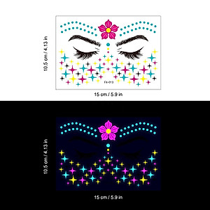 Glow In The Dark Tattoos for Adults, Blacklight Neon Glow Temporary Tattoos Makeup Butterfly Tattoos Stickers for Halloween Glow In The Dark Party Supplies