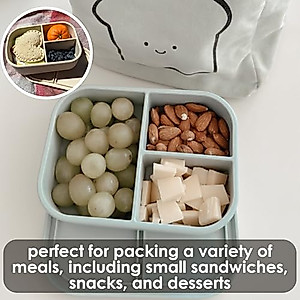 Ali+Oli Leak Proof Bento Box (Dream Blue) Food-Grade Silicone Bento Box, BPA, Phthalate, Lead, & PVC Free - Bento Lunch Box for Kids and Adults - Leak Resistant Sets With Lids Container