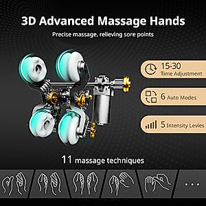 MYNTA 2024 Upgraded 3D Massage Chair, Full Body Massage Chair Recliner with Zero Gravity, Body Scan, Thai Stretch, Heat, Airbags, Bluetooth Speaker, Fully Assembled, MC2100 (Black)