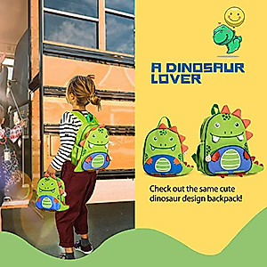 CLOVERCAT Dinosaur Lunch Box for Boys - Cute Insulated Reusable Toddler Lunch Box with Container Cooler - Toddler Lunch Bag Tote Perfect for School, Picnic, Travel, & Outdoors