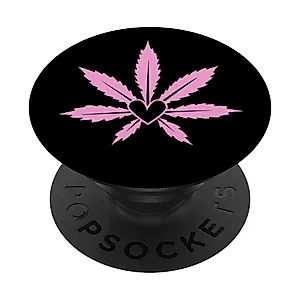 Pink Marijuana Pot Leaf CBD Cannabis Women's Weed Cute PopSockets Swappable PopGrip